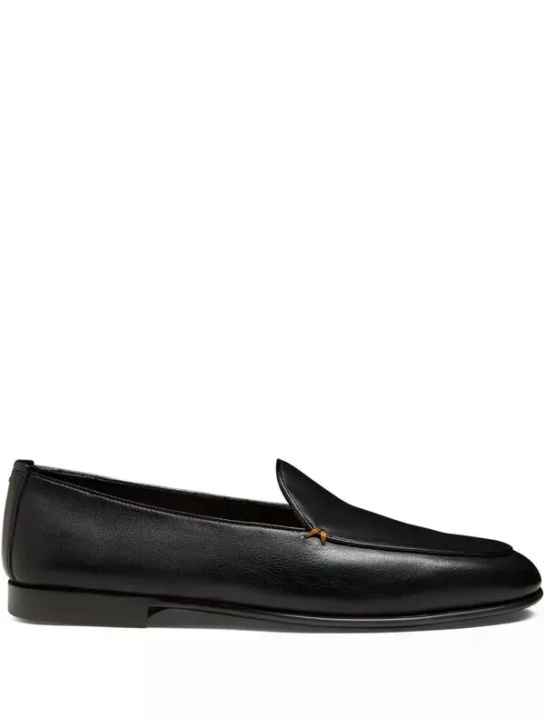 Santoni Leather Loafers - Black