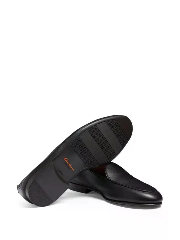 Santoni Leather Loafers - Black