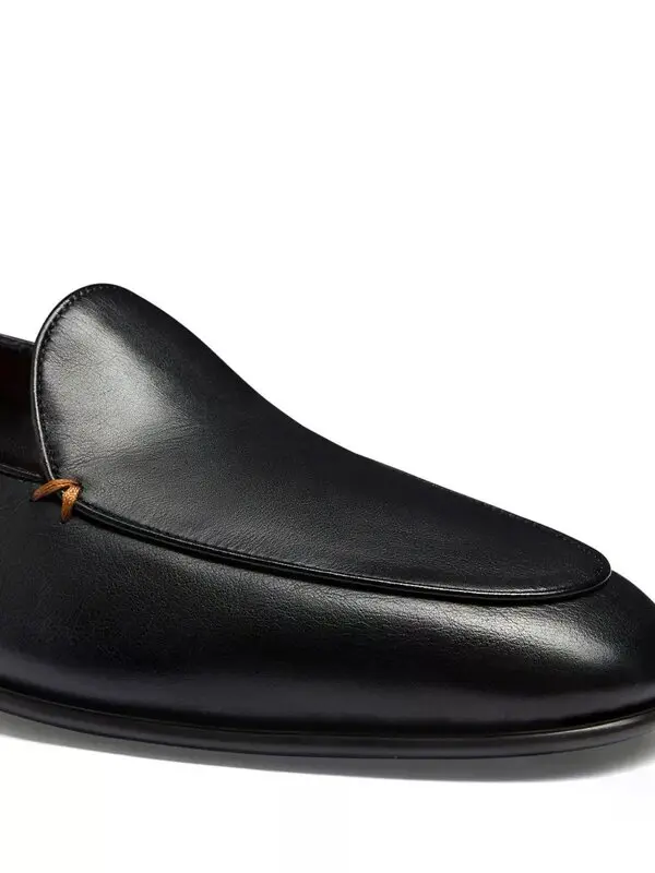 Santoni Leather Loafers - Black