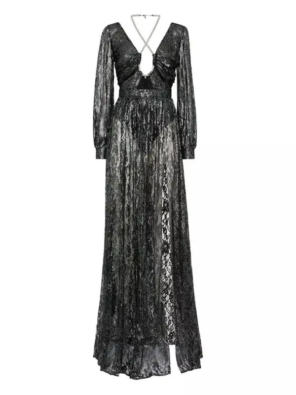 Philipp Plein Crystal Lace Maxi Dress