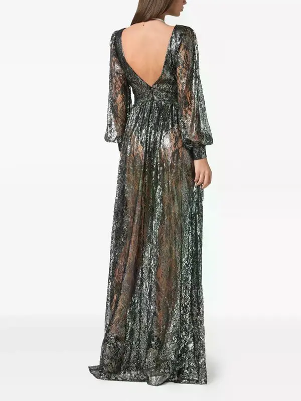Philipp Plein Crystal Lace Maxi Dress