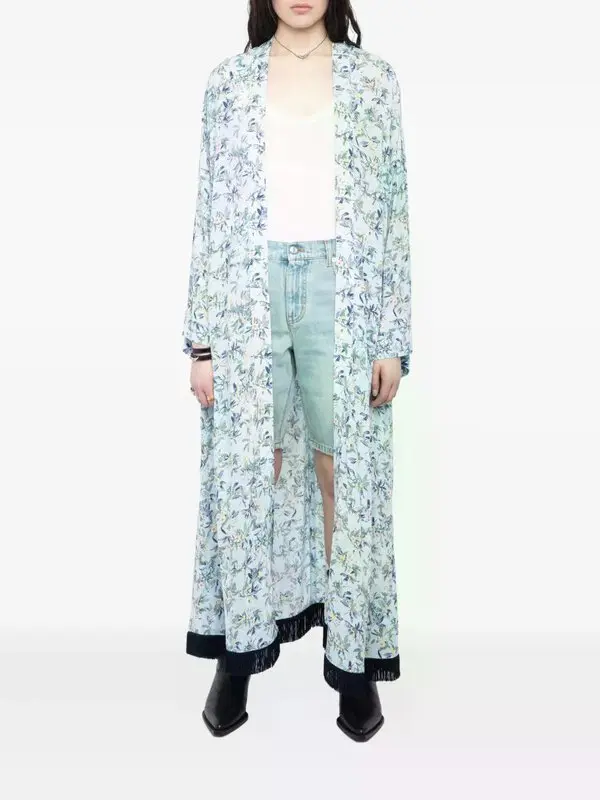 Zadig&Voltaire Long Sleeve Floral Print Coat