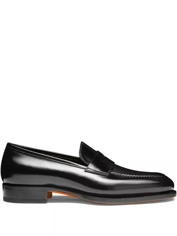 Santoni Leather Loafers - Black