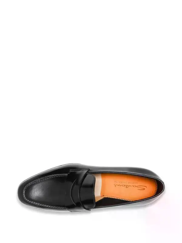Santoni Leather Loafers - Black
