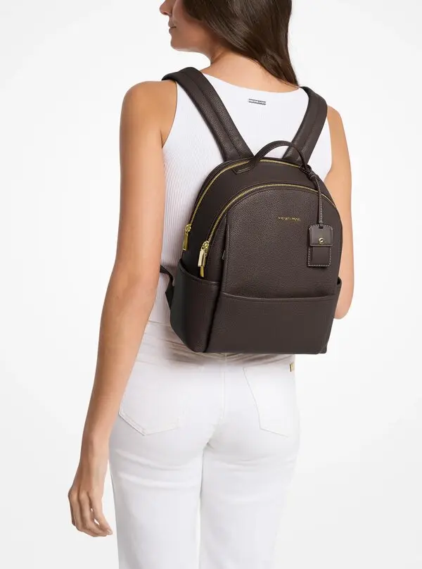 Michael Kors Sable Medium Pebbled Leather Backpack - Brown
