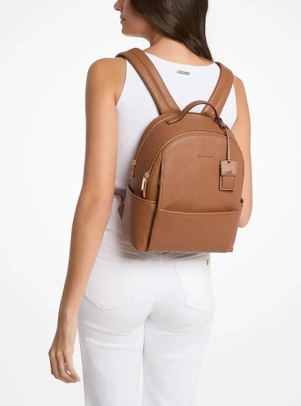 Michael Kors Sable Medium Pebbled Leather Backpack - Brown