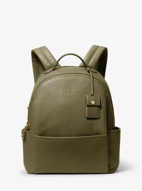 Michael Kors Sable Medium Pebbled Leather Backpack - Green