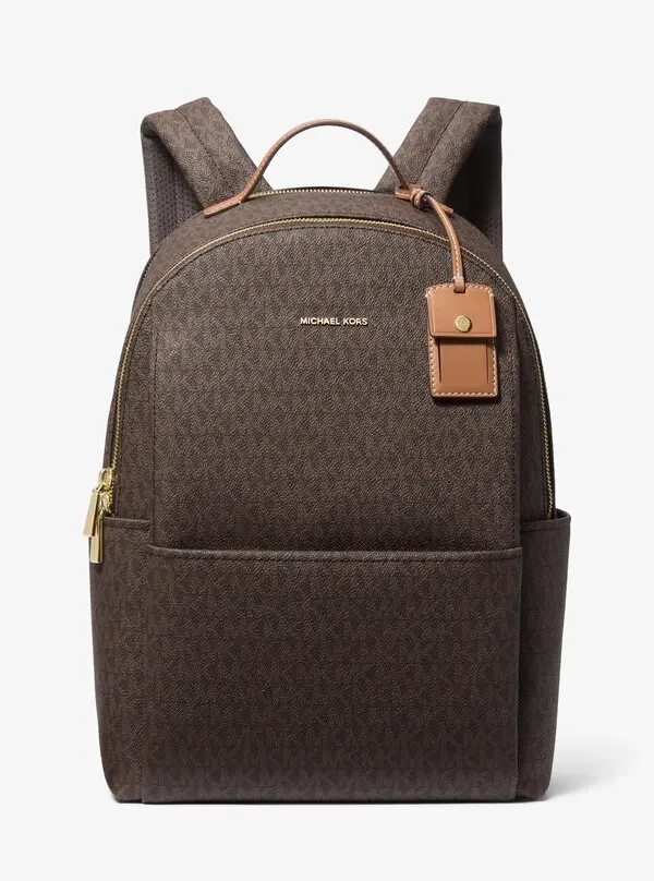 Michael Kors Large Signature Logo Backpack - Brown