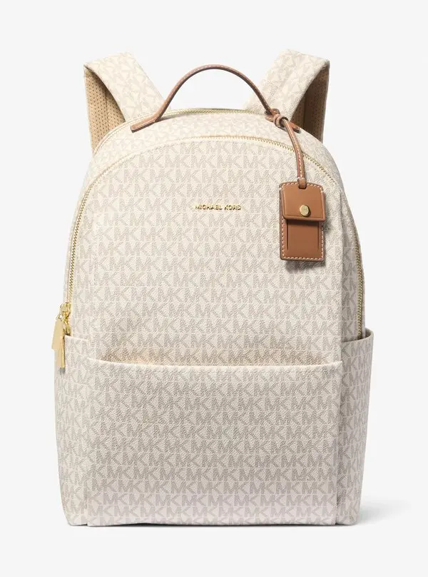 Michael Kors Large Signature Logo Backpack - Natural