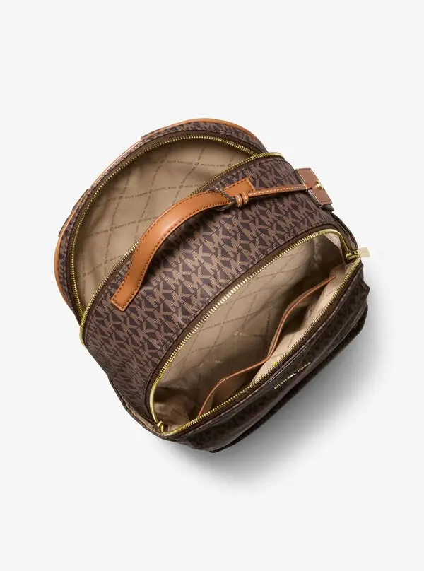 Michael Kors Sable Large Printed Signature Logo Backpack - Brown