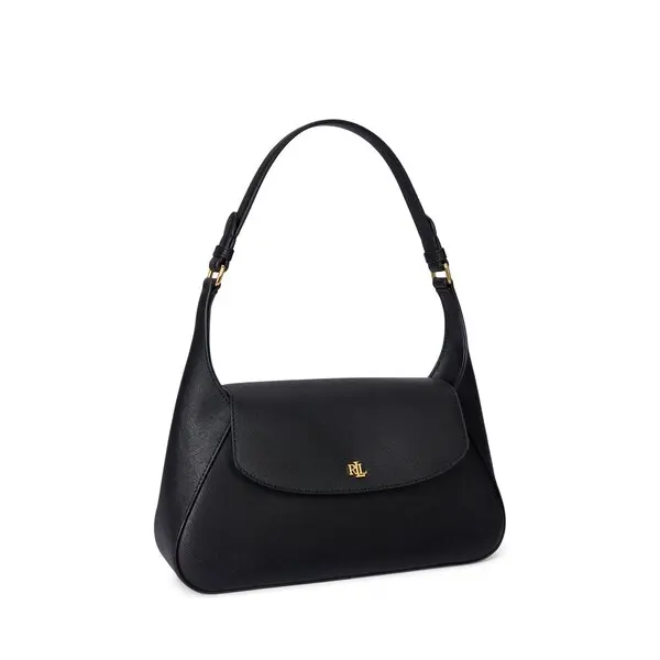 Ralph Lauren Crosshatch Medium Schylar Shoulder Bag - Black