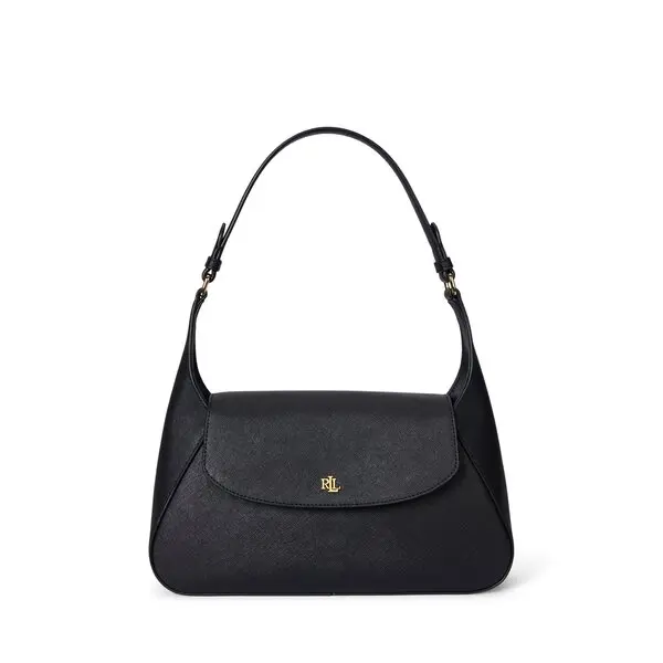 Ralph Lauren Crosshatch Medium Schylar Shoulder Bag - Black