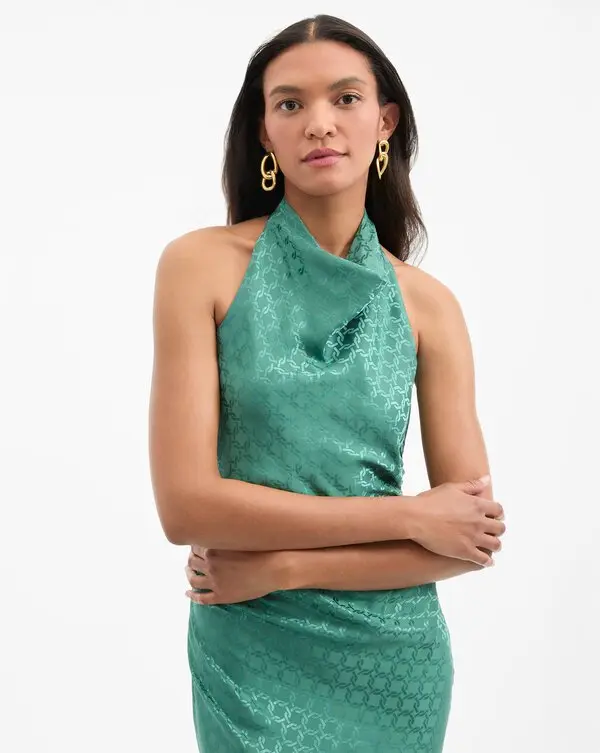 Veronica Beard Maggie Halter Maxi Dress - Clover