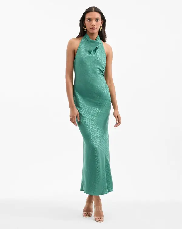 Veronica Beard Maggie Halter Maxi Dress - Clover