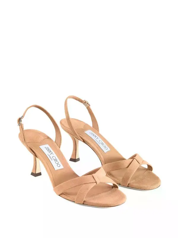 JIMMY CHOO 70mm Elsy Slingback Sandals - Brown