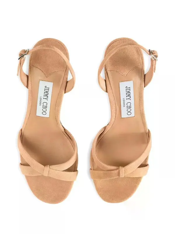 JIMMY CHOO 70mm Elsy Slingback Sandals - Brown