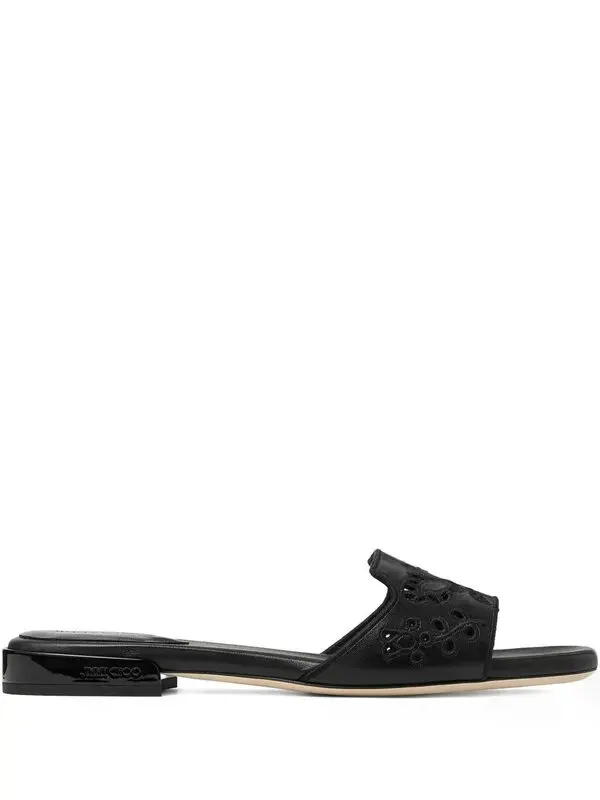 JIMMY CHOO Ariane Flat Sandals - Black