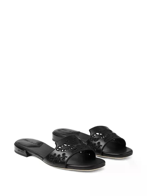 JIMMY CHOO Ariane Flat Sandals - Black