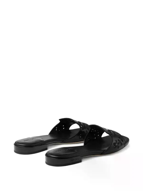 JIMMY CHOO Ariane Flat Sandals - Black