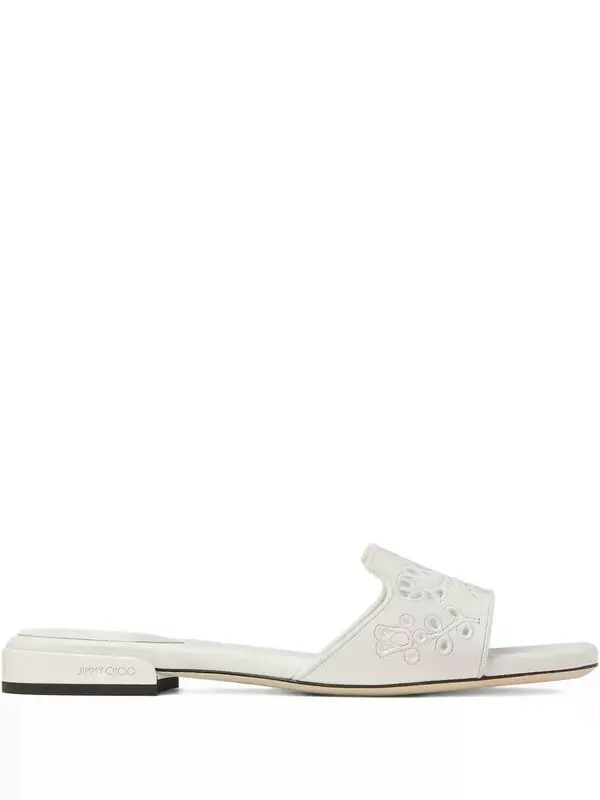 JIMMY CHOO Ariane Flat Sandals - White