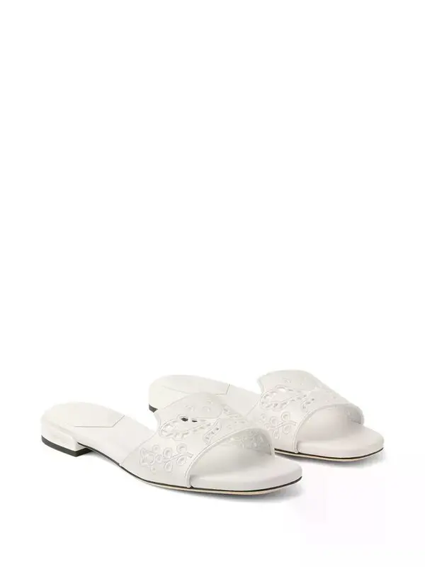 JIMMY CHOO Ariane Flat Sandals - White