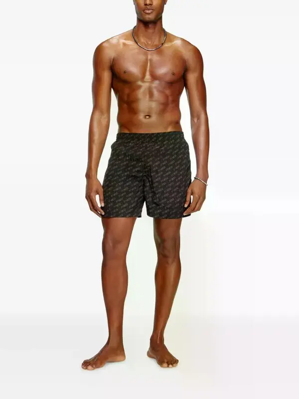 DIESEL Patterned Swim Shorts - Black