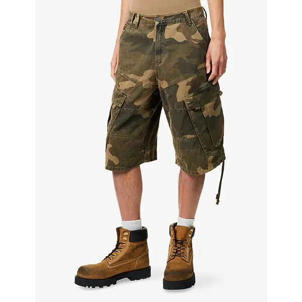 Jaded London Cadet Baggy Denim Shorts - Camo | Editorialist