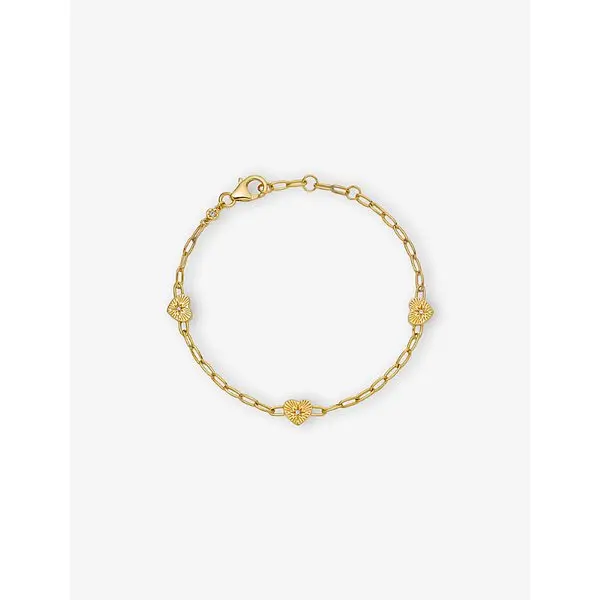 Astley Clarke 18ct Yellow Vermeil Heart Station Bracelet - Gold