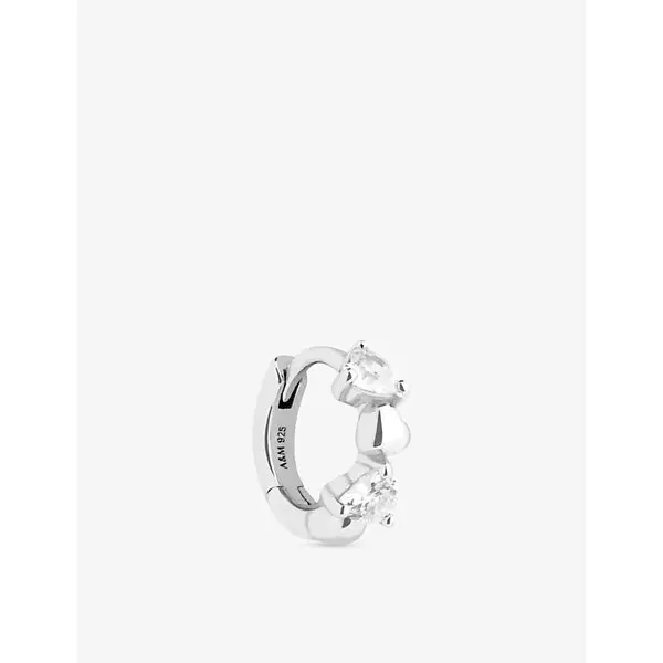 ASTRID & MIYU Heart Cluster Single Hoop Earring - Silver