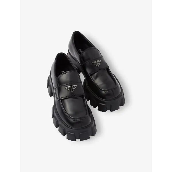 Prada Monolith Leather Loafers