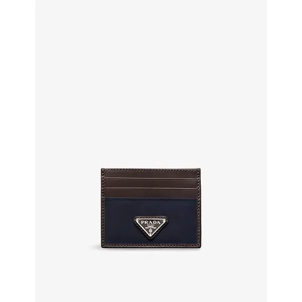 Prada Re Nylon And Leather Card Holder - Blue