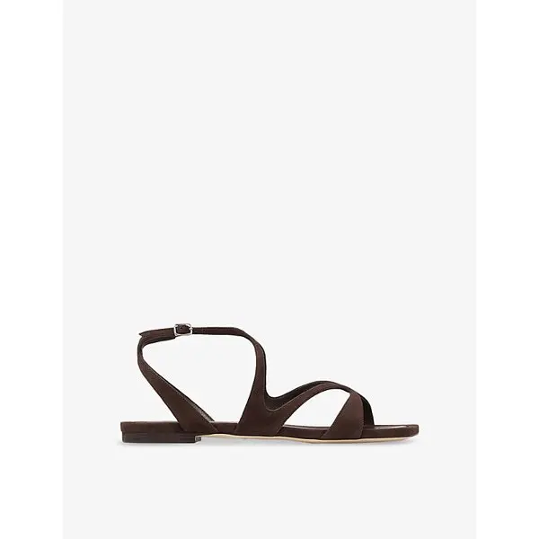 JIMMY CHOO Ayla Suede Sandals - Chocolate