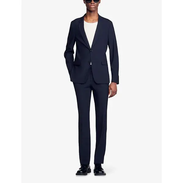 Sandro Lapel-collar Slim-fit Stretch Wool-blend Blazer