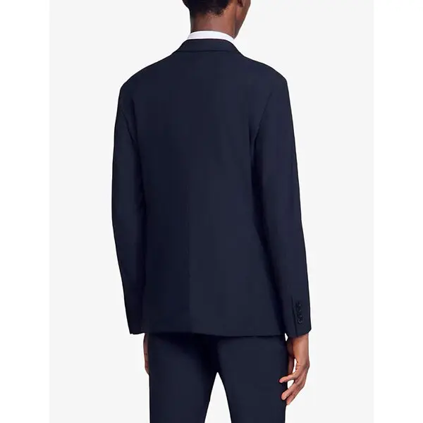 Sandro Lapel-collar Slim-fit Stretch Wool-blend Blazer