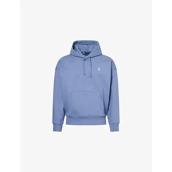 Ralph Lauren Relaxed-fit Cotton-blend Hoody With Brand Embroidery - Capri Blue