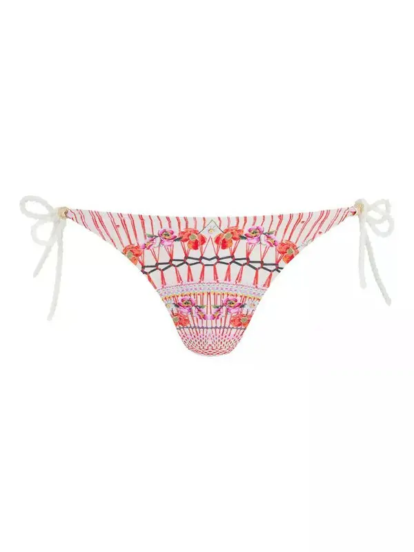 TEMPERLEY LONDON Pomegranate Floral-print Bikini Bottom - Pink