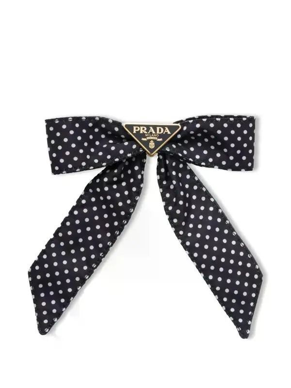 Prada Polka Dot Hair Bow - Blue