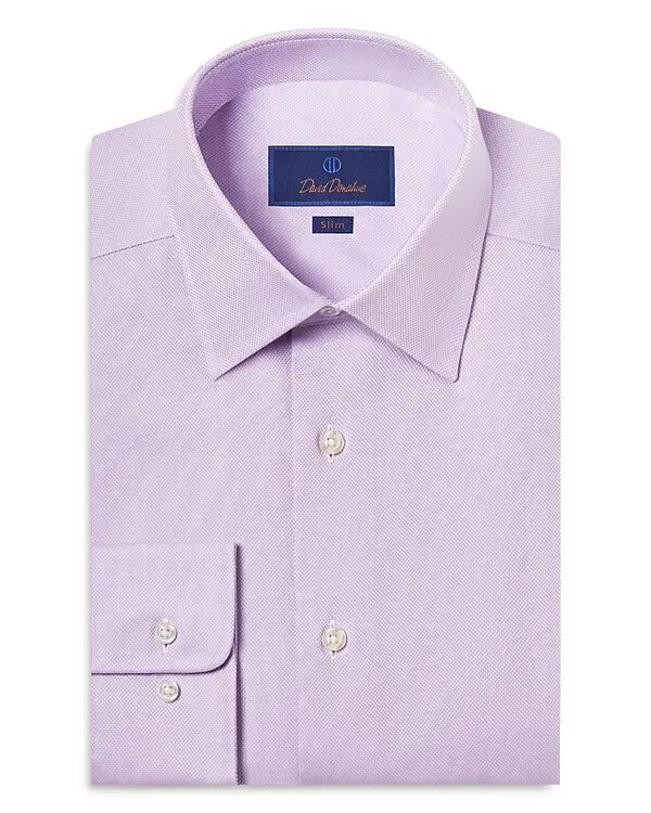 David Donahue Slim Fit Royal Oxford Dress Shirt - Lilac