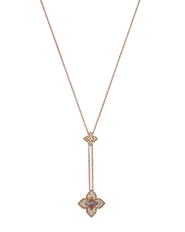 Roberto Coin 18k Venetian Princess Carnival Gemstone And Diamond Lariat Necklace - Rose Gold