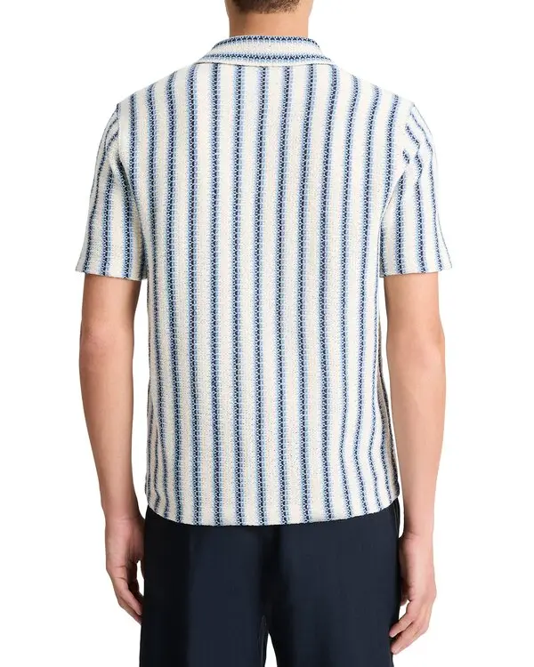 Vince Striped Knit Button Down Shirt