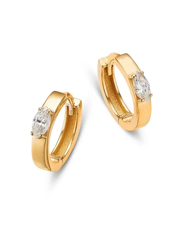 MOON & MEADOW 14k Yellow Lab Grown Diamond Huggie Hoop Earrings - Gold