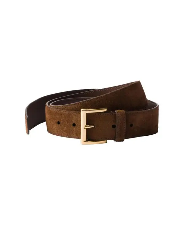 Prada Suede Belt - Brown