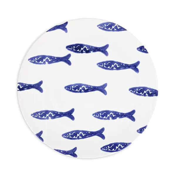 VIETRI Santorini Minnows Dinner Plate - White
