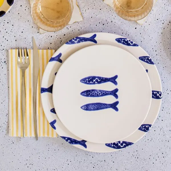 VIETRI Santorini Minnows Dinner Plate