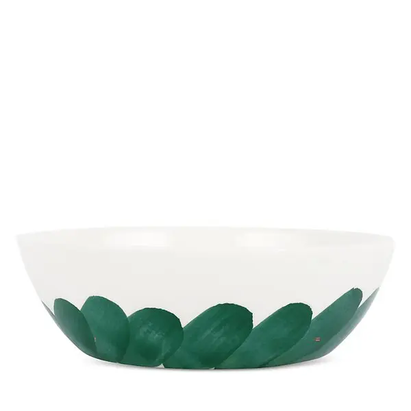 VIETRI Lisbon Green Brushstroke Cereal Bowl - White