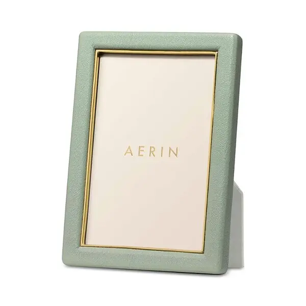 Aerin Piero Leather Frame, 4 X 6 - Eucalyptus