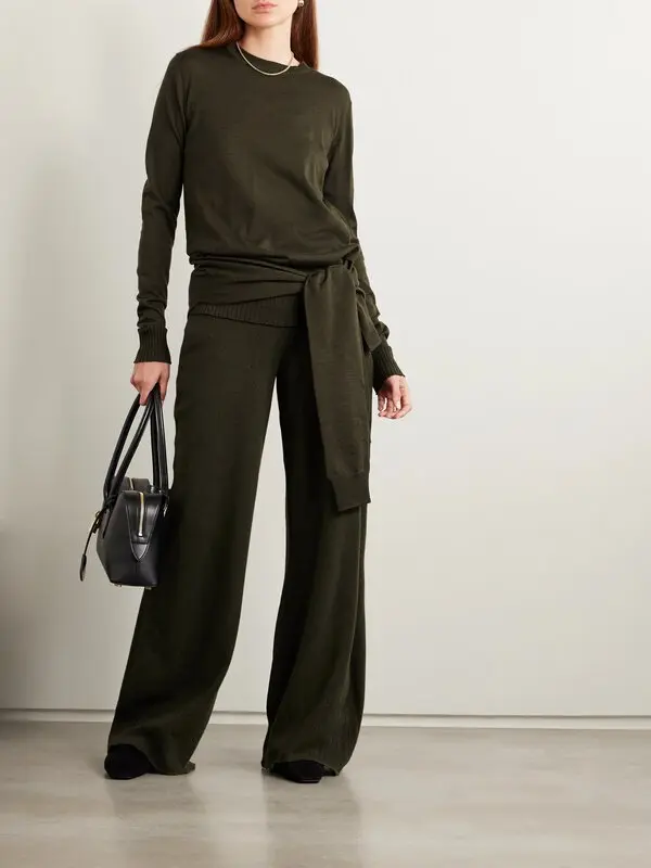 Stella McCartney Tie-front Layered Wool Sweater
