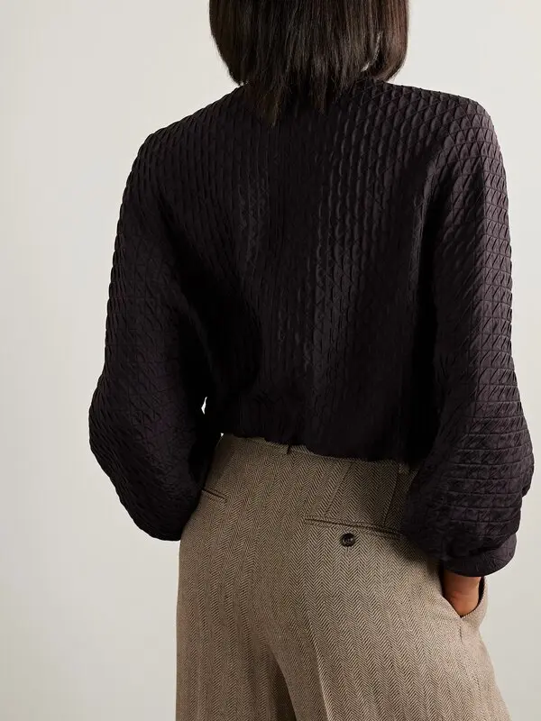 Loro Piana Cropped Quilted Silk-cloqué Jacket
