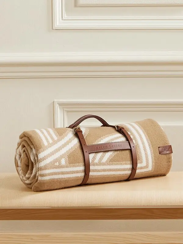 Ralph Lauren Berken Merino Wool And Cashmere-blend Jacquard Blanket - Neutrals