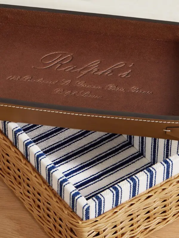 Ralph Lauren Bailey Wicker And Embossed Leather Box